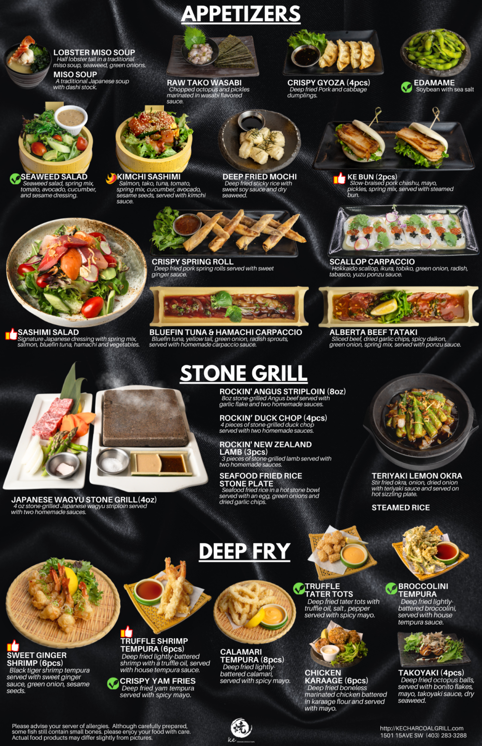 Menu - Ke Charcoal Grill